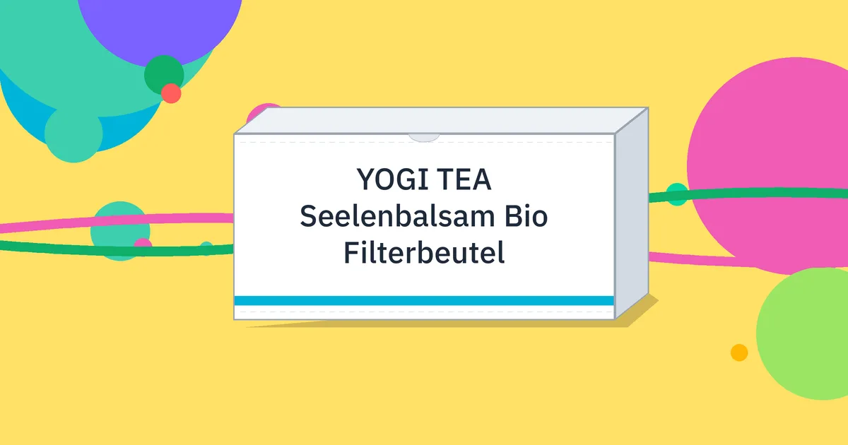 Symbolbild: Packung mit der Aufschrift YOGI TEA Seelenbalsam Bio Filterbeutel (PZN 17571959) – Verfügbarkeit und Bezug in Apotheken in Frankfurt am Main