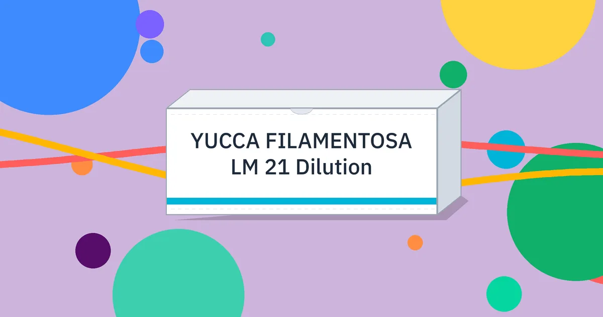 Symbolbild: Packung mit der Aufschrift YUCCA FILAMENTOSA LM 21 Dilution (PZN 13288942) – Verfügbarkeit und Bezug in Apotheken in Frankfurt am Main