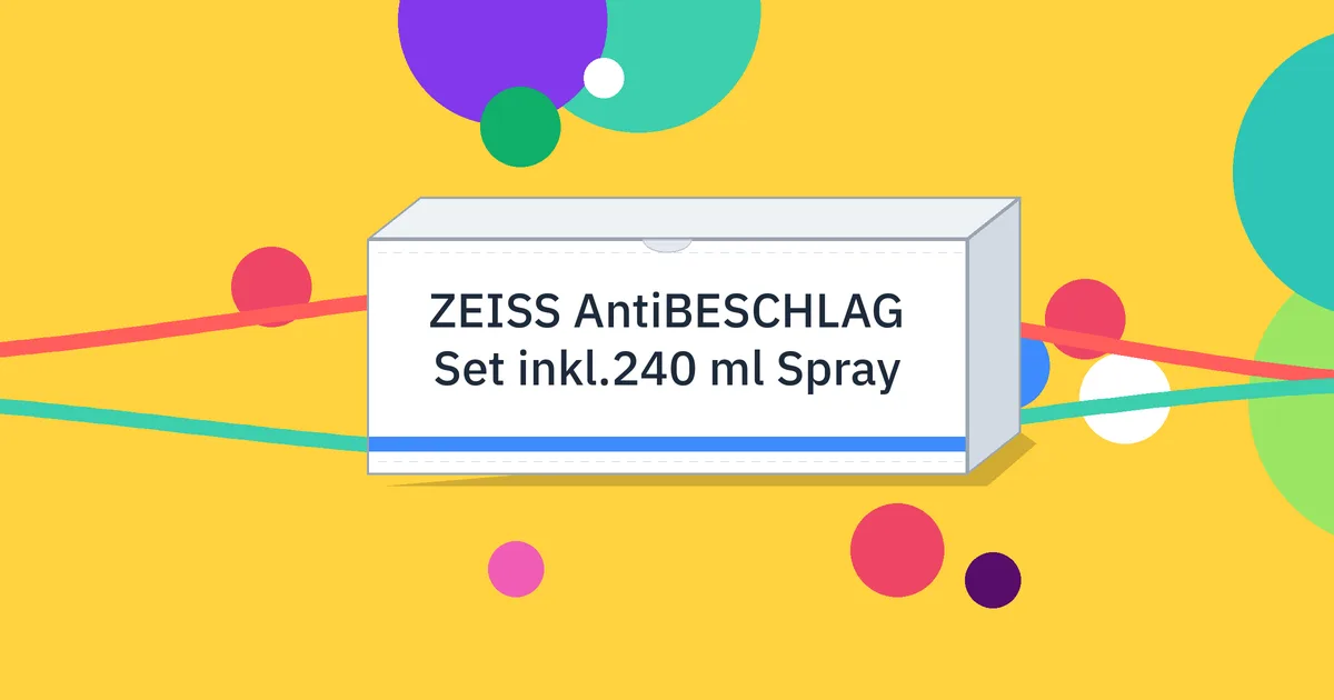 Symbolbild: Packung mit der Aufschrift ZEISS AntiBESCHLAG Set inkl.240 ml Spray (PZN 16914340) – Verfügbarkeit und Bezug in Apotheken in Frankfurt am Main