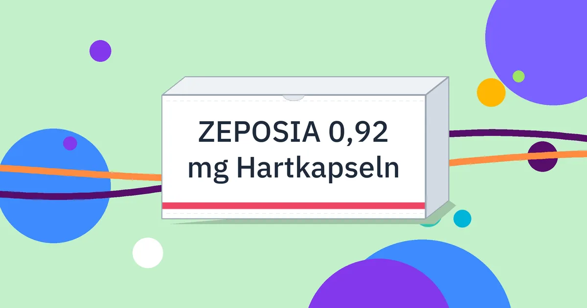 Symbolbild: Packung mit der Aufschrift ZEPOSIA 0,92 mg Hartkapseln (PZN 18368976) – Verfügbarkeit und Bezug in Apotheken in Frankfurt am Main