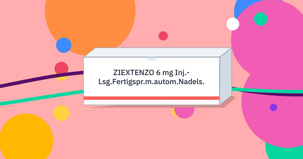 Symbolbild: Packung mit der Aufschrift ZIEXTENZO 6 mg Inj.-Lsg.Fertigspr.m.autom.Nadels. (PZN 15740820) – Verfügbarkeit und Bezug in Apotheken in Frankfurt am Main