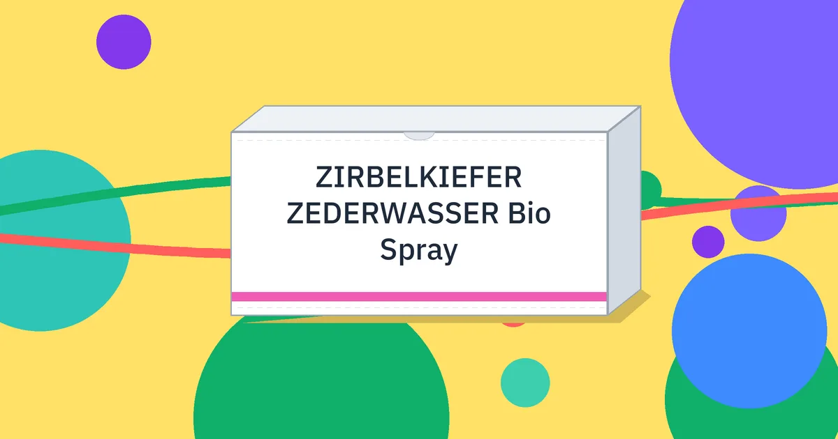 Symbolbild: Packung mit der Aufschrift ZIRBELKIEFER ZEDERWASSER Bio Spray (PZN 18191963) – Verfügbarkeit und Bezug in Apotheken in Frankfurt am Main