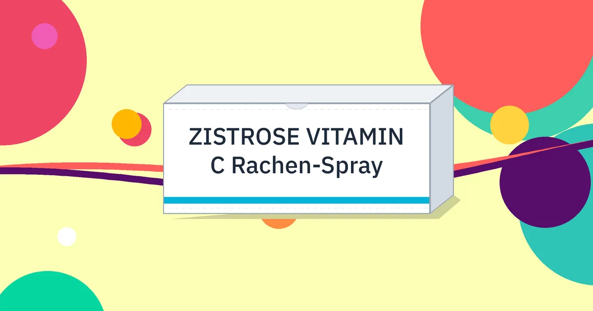Symbolbild: Packung mit der Aufschrift ZISTROSE VITAMIN C Rachen-Spray (PZN 16610976) – Verfügbarkeit und Bezug in Apotheken in Frankfurt am Main
