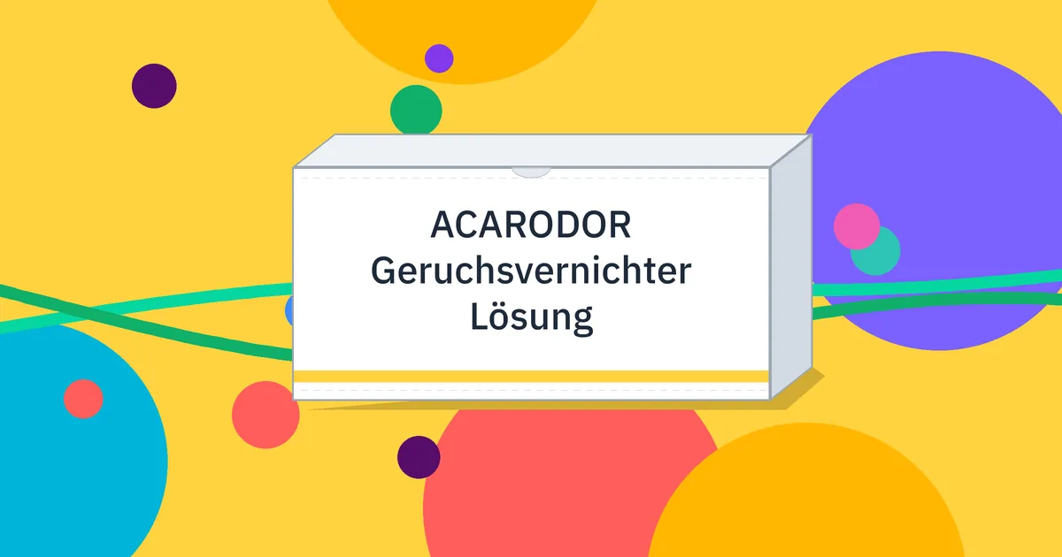 Symbolbild: Packung mit der Aufschrift ACARODOR Geruchsvernichter Lösung (PZN 14361003) – Verfügbarkeit und Bezug in Apotheken in Frankfurt am Main