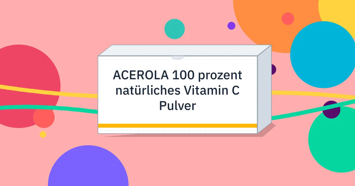 Symbolbild: Packung mit der Aufschrift ACEROLA 100 prozent natürliches Vitamin C Pulver (PZN 01974508) – Verfügbarkeit und Bezug in Apotheken in Frankfurt am Main