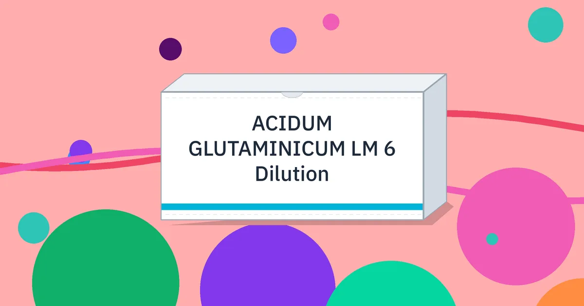 Symbolbild: Packung mit der Aufschrift ACIDUM GLUTAMINICUM LM 6 Dilution (PZN 13276376) – Verfügbarkeit und Bezug in Apotheken in Frankfurt am Main