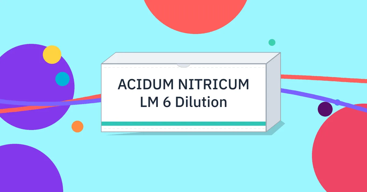 Symbolbild: Packung mit der Aufschrift ACIDUM NITRICUM LM 6 Dilution (PZN 07538501) – Verfügbarkeit und Bezug in Apotheken in Frankfurt am Main