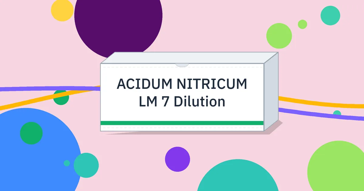 Symbolbild: Packung mit der Aufschrift ACIDUM NITRICUM LM 7 Dilution (PZN 12752722) – Verfügbarkeit und Bezug in Apotheken in Frankfurt am Main