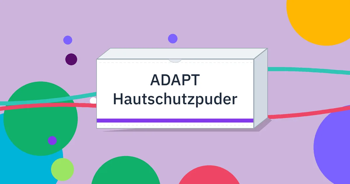 Symbolbild: Packung mit der Aufschrift ADAPT Hautschutzpuder (PZN 05994927) – Verfügbarkeit und Bezug in Apotheken in Frankfurt am Main