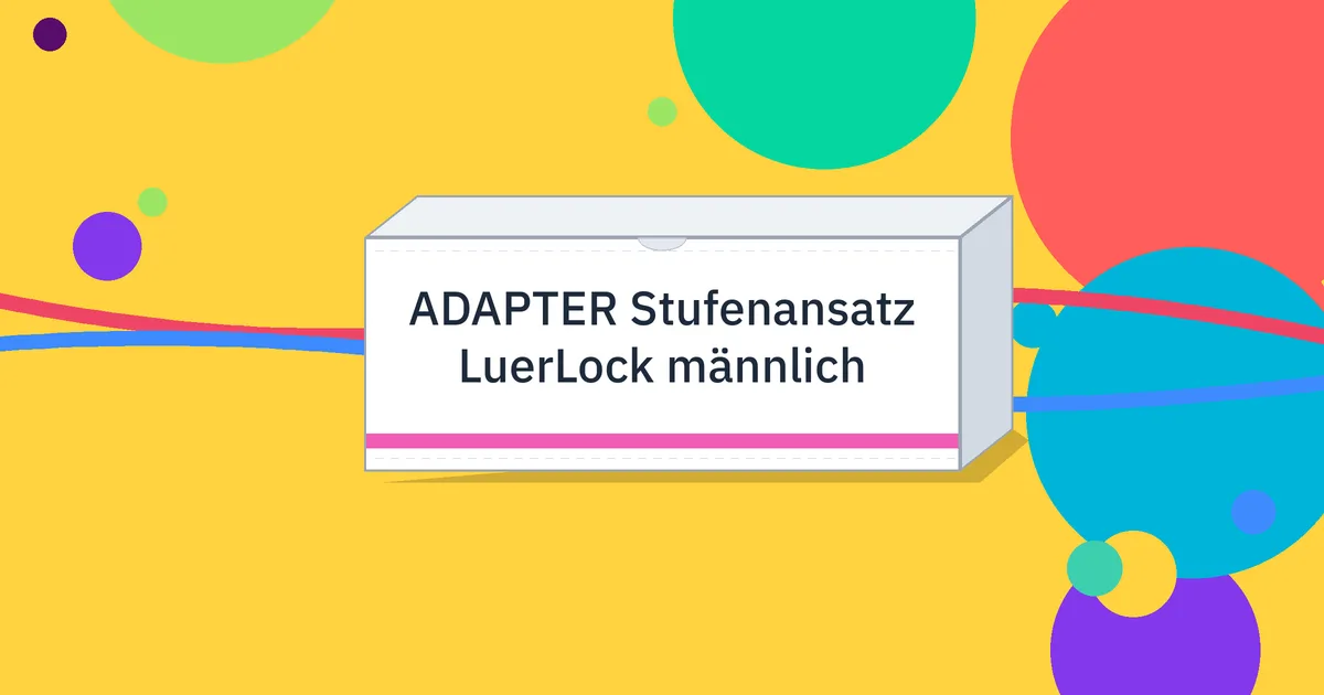 Symbolbild: Packung mit der Aufschrift ADAPTER Stufenansatz LuerLock männlich (PZN 12646664) – Verfügbarkeit und Bezug in Apotheken in Frankfurt am Main