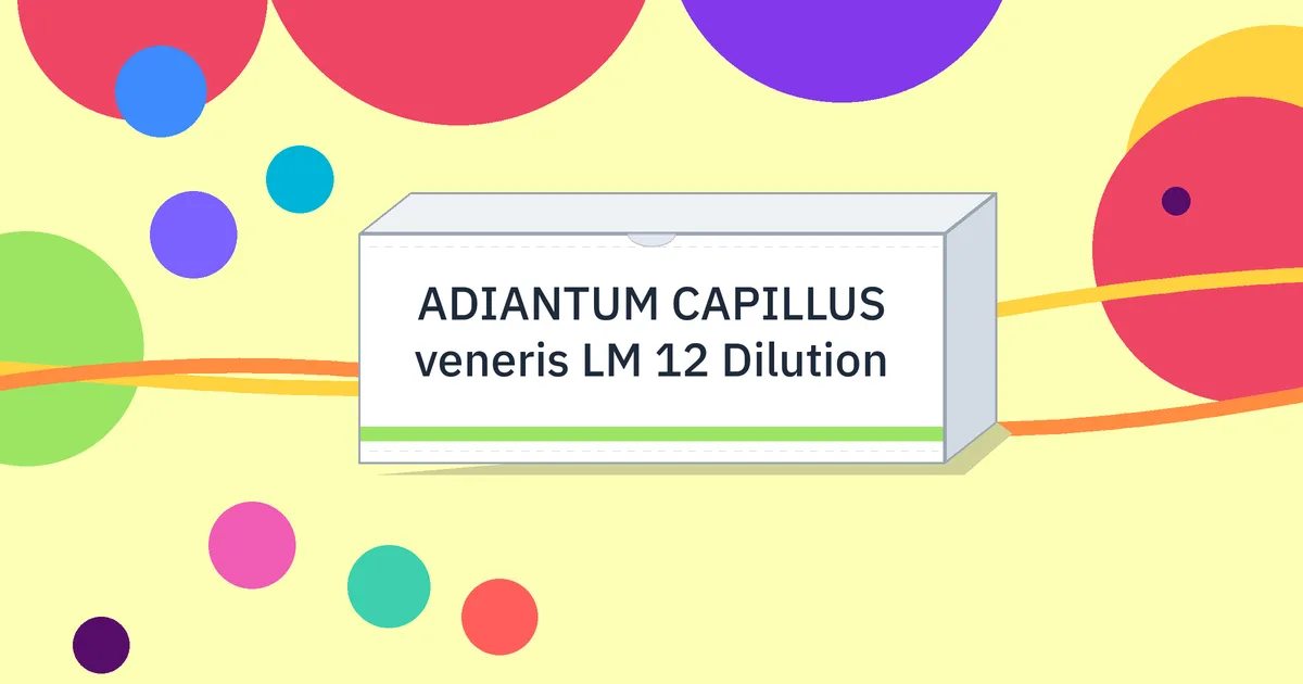 Symbolbild: Packung mit der Aufschrift ADIANTUM CAPILLUS veneris LM 12 Dilution (PZN 13295439) – Verfügbarkeit und Bezug in Apotheken in Frankfurt am Main