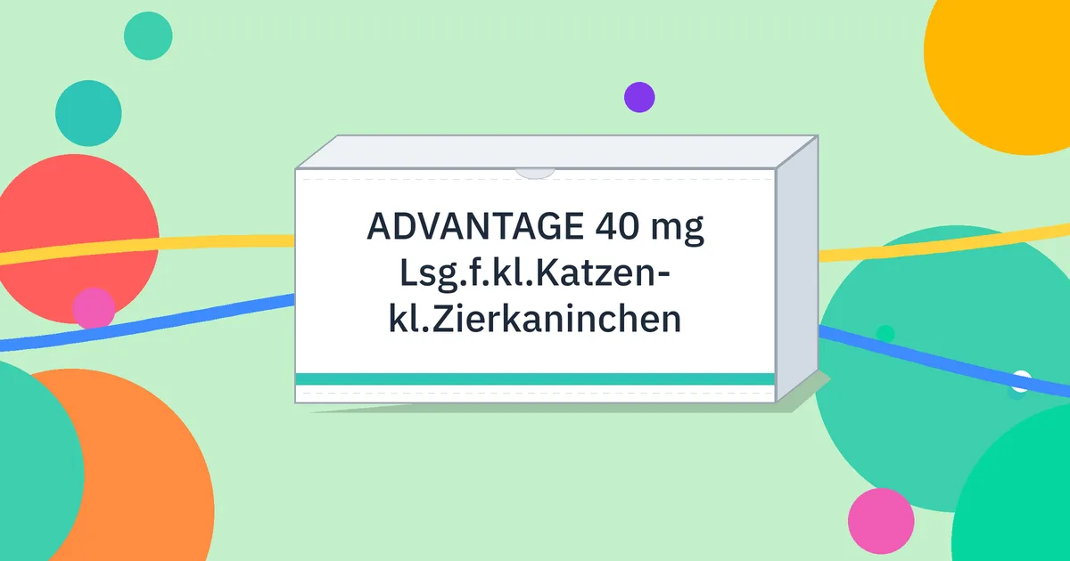 Symbolbild: Packung mit der Aufschrift ADVANTAGE 40 mg Lsg.f.kl.Katzen-kl.Zierkaninchen (PZN 09670096) – Verfügbarkeit und Bezug in Apotheken in Frankfurt am Main