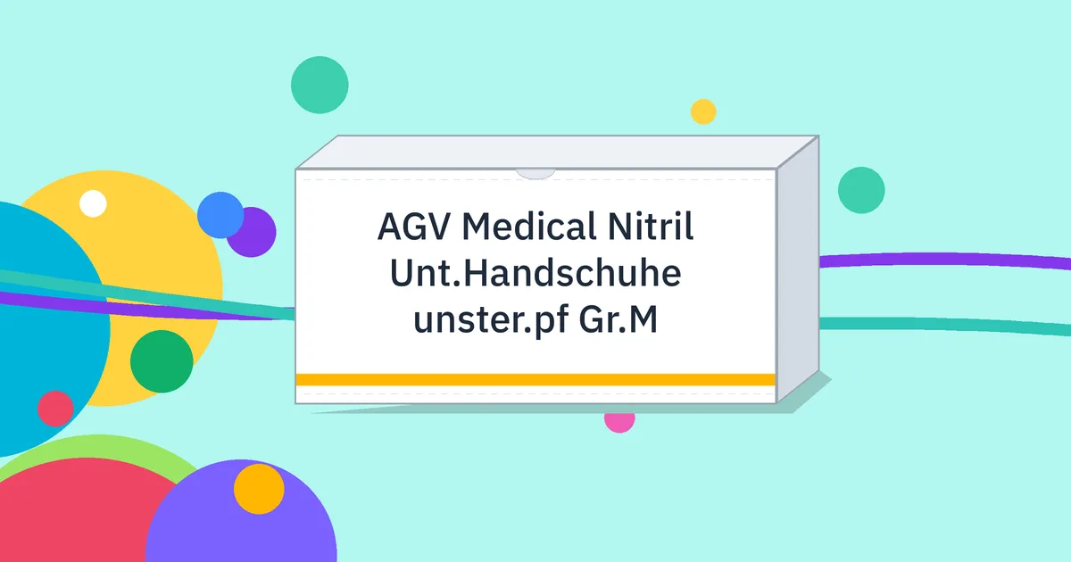 Symbolbild: Packung mit der Aufschrift AGV Medical Nitril Unt.Handschuhe unster.pf Gr.M (PZN 20202295) – Verfügbarkeit und Bezug in Apotheken in Frankfurt am Main