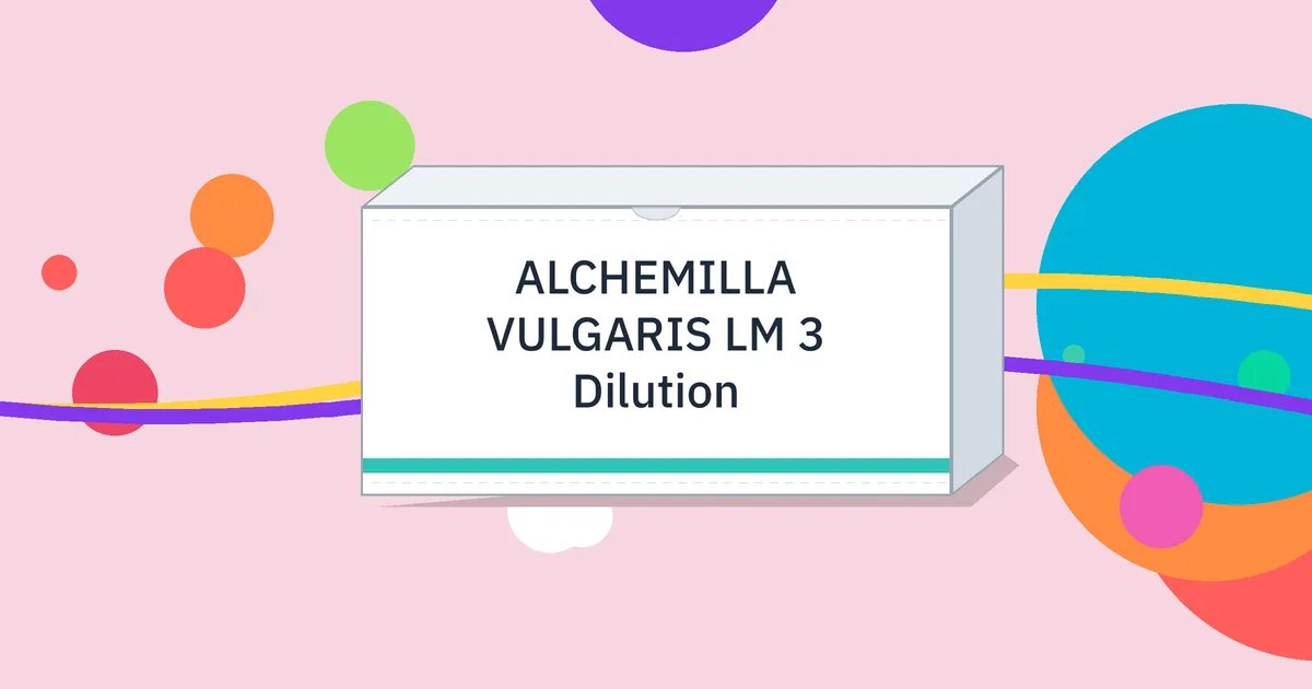 Symbolbild: Packung mit der Aufschrift ALCHEMILLA VULGARIS LM 3 Dilution (PZN 13308679) – Verfügbarkeit und Bezug in Apotheken in Frankfurt am Main