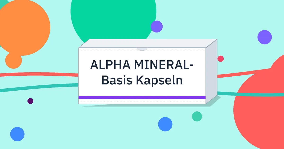 Symbolbild: Packung mit der Aufschrift ALPHA MINERAL-Basis Kapseln (PZN 18704670) – Verfügbarkeit und Bezug in Apotheken in Frankfurt am Main