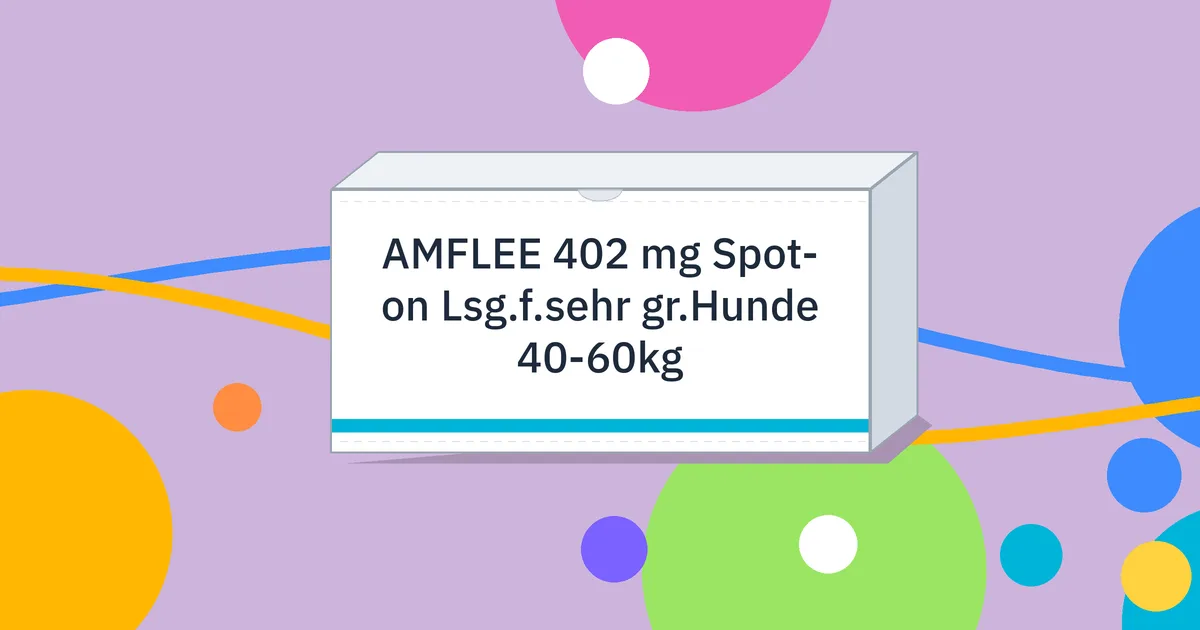 Symbolbild: Packung mit der Aufschrift AMFLEE 402 mg Spot-on Lsg.f.sehr gr.Hunde 40-60kg (PZN 11099869) – Verfügbarkeit und Bezug in Apotheken in Frankfurt am Main