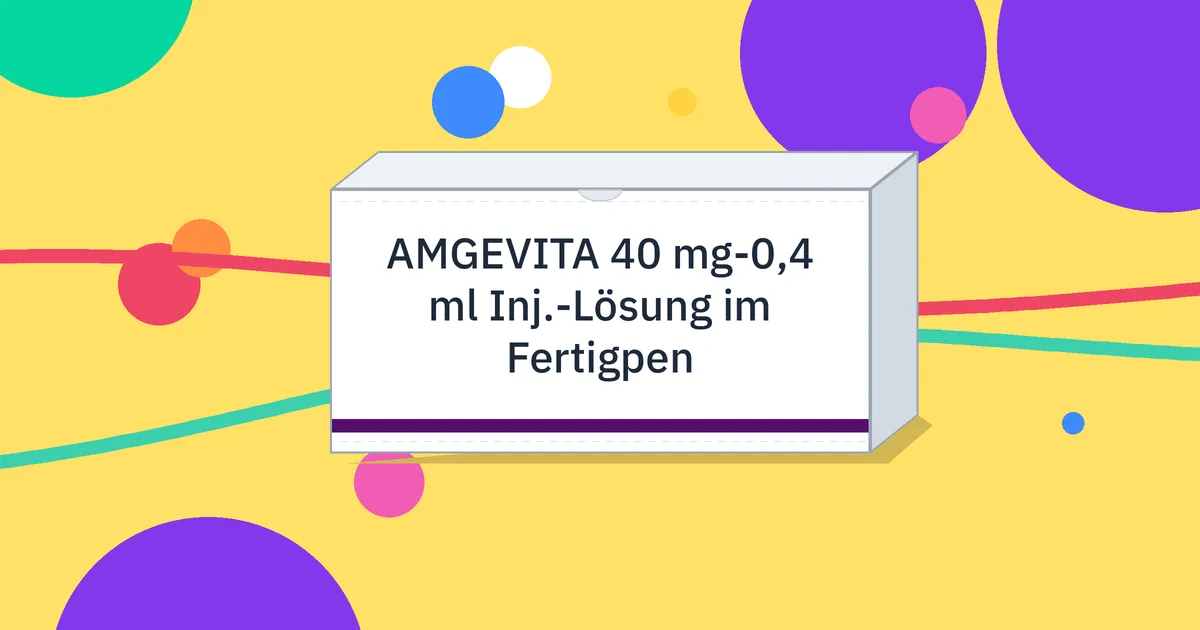 Symbolbild: Packung mit der Aufschrift AMGEVITA 40 mg-0,4 ml Inj.-Lösung im Fertigpen (PZN 19828196) – Verfügbarkeit und Bezug in Apotheken in Frankfurt am Main