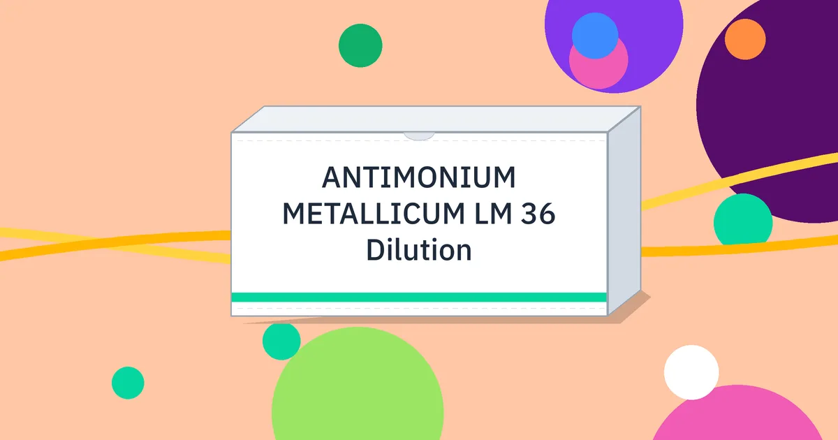 Symbolbild: Packung mit der Aufschrift ANTIMONIUM METALLICUM LM 36 Dilution (PZN 13373889) – Verfügbarkeit und Bezug in Apotheken in Frankfurt am Main