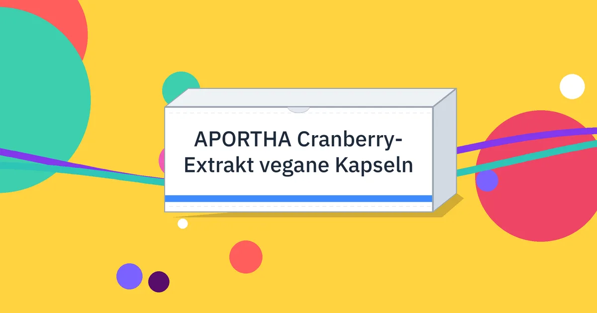 Symbolbild: Packung mit der Aufschrift APORTHA Cranberry-Extrakt vegane Kapseln (PZN 18295935) – Verfügbarkeit und Bezug in Apotheken in Frankfurt am Main