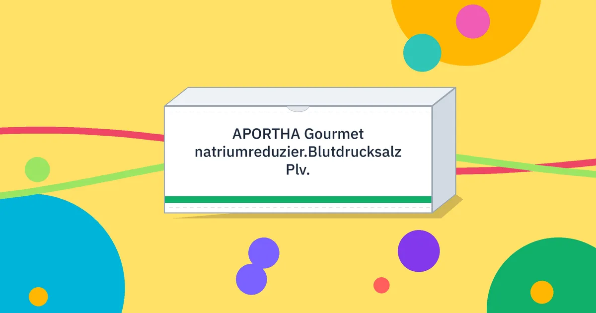 Symbolbild: Packung mit der Aufschrift APORTHA Gourmet natriumreduzier.Blutdrucksalz Plv. (PZN 19732616) – Verfügbarkeit und Bezug in Apotheken in Frankfurt am Main