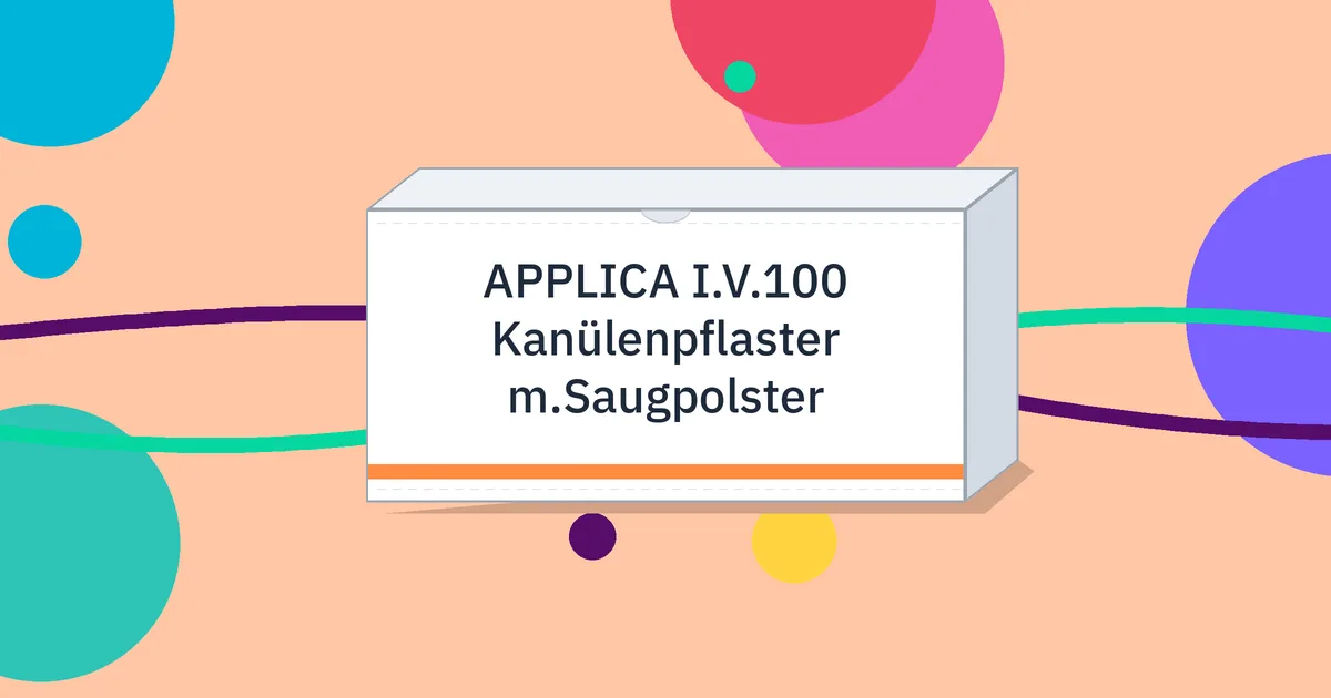 Symbolbild: Packung mit der Aufschrift APPLICA I.V.100 Kanülenpflaster m.Saugpolster (PZN 20363070) – Verfügbarkeit und Bezug in Apotheken in Frankfurt am Main