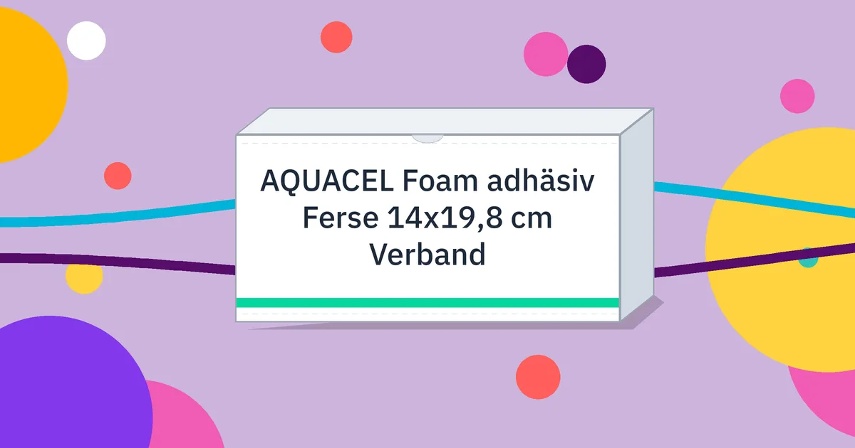 Symbolbild: Packung mit der Aufschrift AQUACEL Foam adhäsiv Ferse 14x19,8 cm Verband (PZN 10946505) – Verfügbarkeit und Bezug in Apotheken in Frankfurt am Main