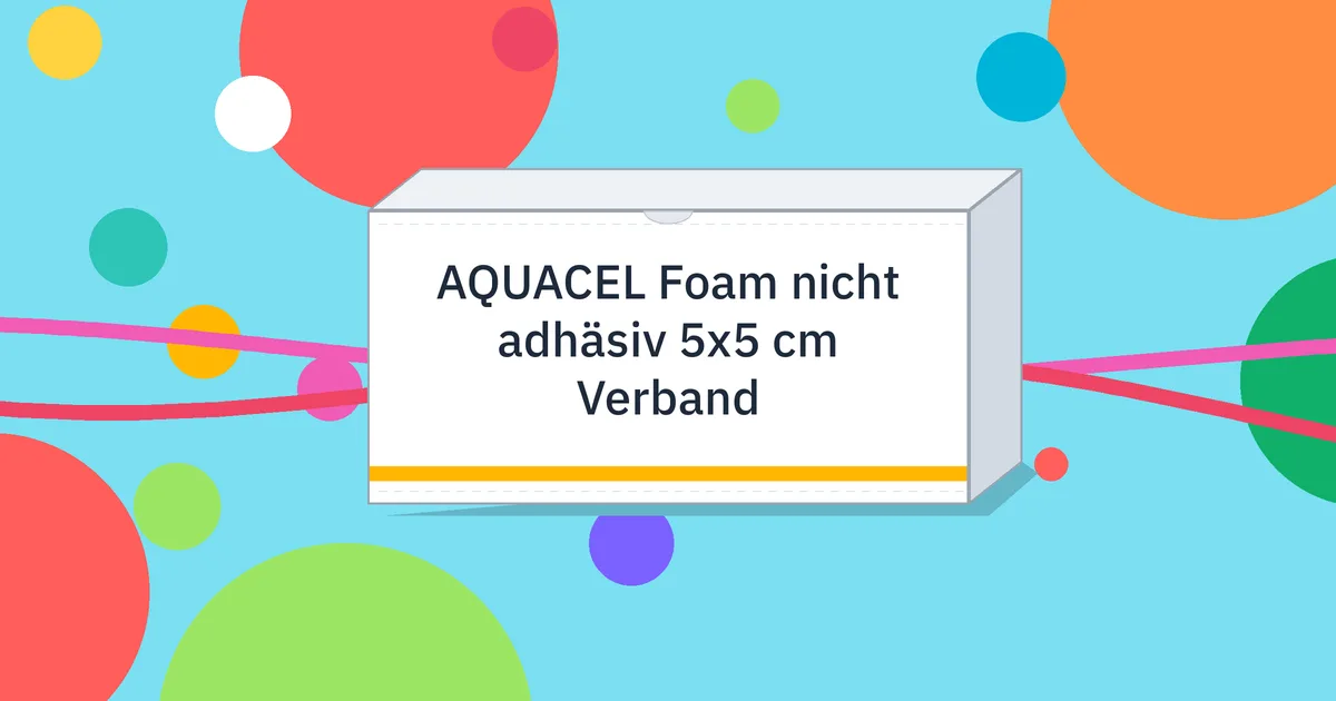 Symbolbild: Packung mit der Aufschrift AQUACEL Foam nicht adhäsiv 5x5 cm Verband (PZN 11159809) – Verfügbarkeit und Bezug in Apotheken in Frankfurt am Main