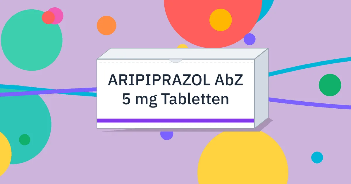 Symbolbild: Packung mit der Aufschrift ARIPIPRAZOL AbZ 5 mg Tabletten (PZN 18071130) – Verfügbarkeit und Bezug in Apotheken in Frankfurt am Main