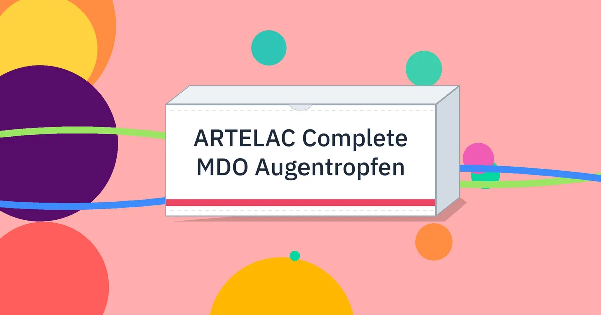 Symbolbild: Packung mit der Aufschrift ARTELAC Complete MDO Augentropfen (PZN 19462192) – Verfügbarkeit und Bezug in Apotheken in Frankfurt am Main