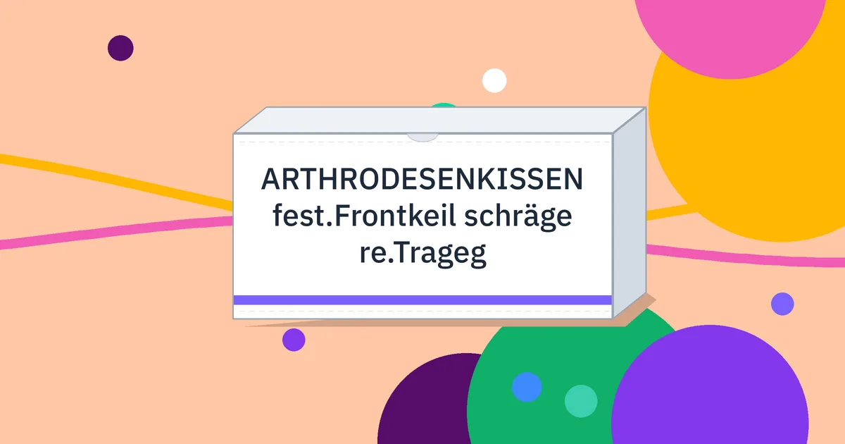 Symbolbild: Packung mit der Aufschrift ARTHRODESENKISSEN fest.Frontkeil schräge re.Trageg (PZN 05957122) – Verfügbarkeit und Bezug in Apotheken in Frankfurt am Main