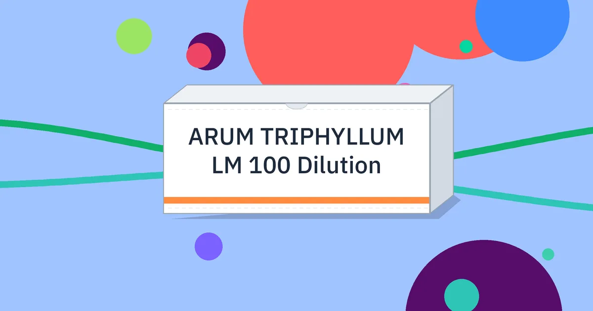 Symbolbild: Packung mit der Aufschrift ARUM TRIPHYLLUM LM 100 Dilution (PZN 12780948) – Verfügbarkeit und Bezug in Apotheken in Frankfurt am Main