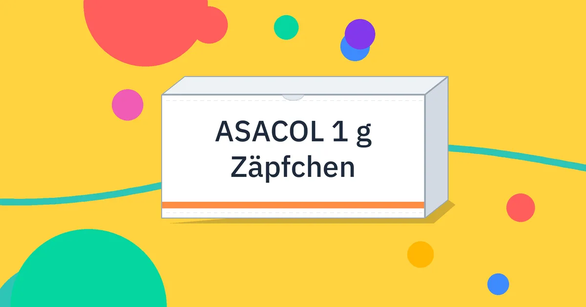 Symbolbild: Packung mit der Aufschrift ASACOL 1 g Zäpfchen (PZN 17259015) – Verfügbarkeit und Bezug in Apotheken in Frankfurt am Main