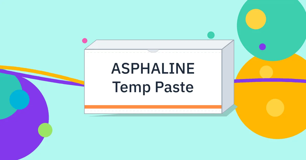 Symbolbild: Packung mit der Aufschrift ASPHALINE Temp Paste (PZN 02203322) – Verfügbarkeit und Bezug in Apotheken in Frankfurt am Main