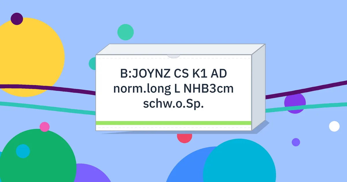 Symbolbild: Packung mit der Aufschrift B:JOYNZ CS K1 AD norm.long L NHB3cm schw.o.Sp. (PZN 20529493) – Verfügbarkeit und Bezug in Apotheken in Frankfurt am Main