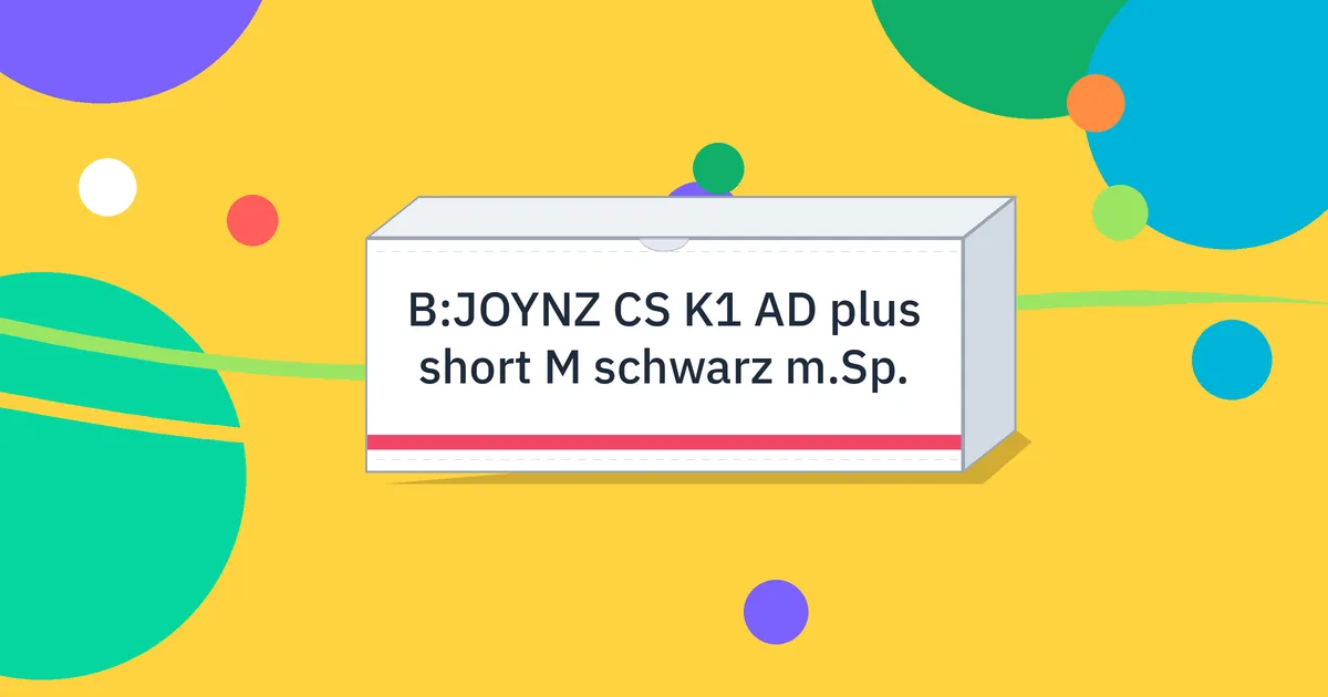 Symbolbild: Packung mit der Aufschrift B:JOYNZ CS K1 AD plus short M schwarz m.Sp. (PZN 20524596) – Verfügbarkeit und Bezug in Apotheken in Frankfurt am Main