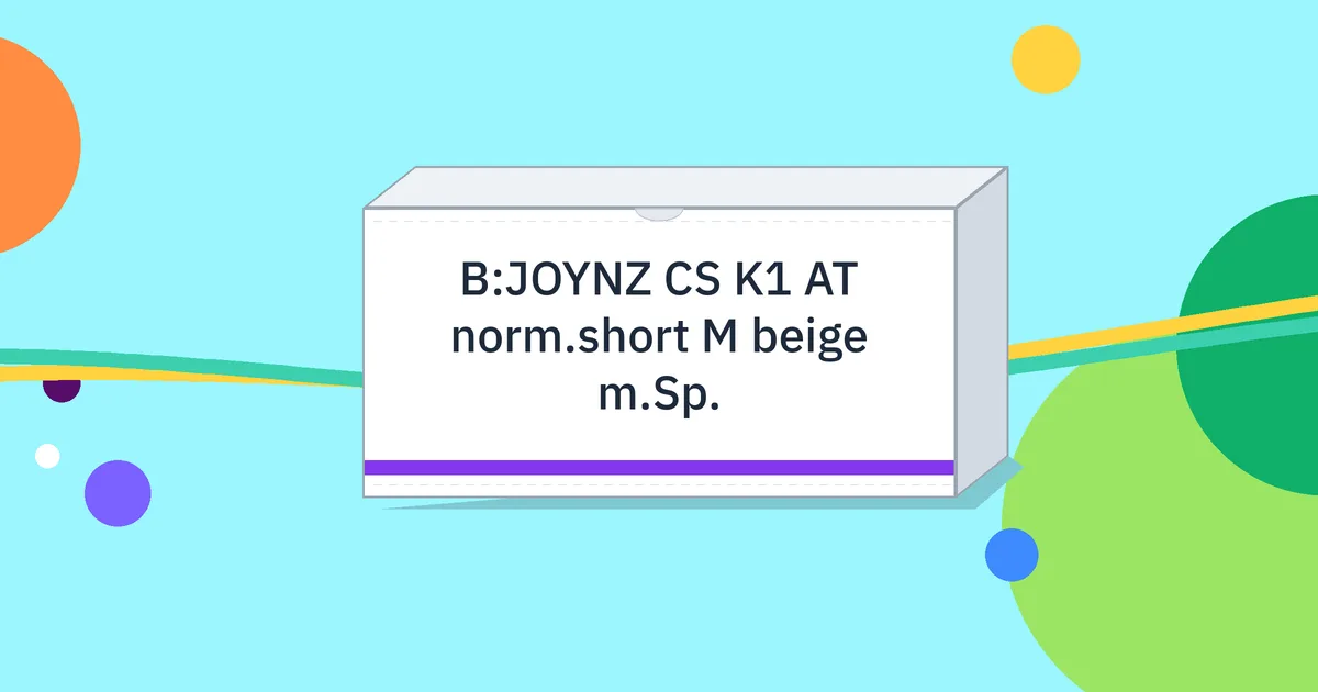 Symbolbild: Packung mit der Aufschrift B:JOYNZ CS K1 AT norm.short M beige m.Sp. (PZN 20537015) – Verfügbarkeit und Bezug in Apotheken in Frankfurt am Main