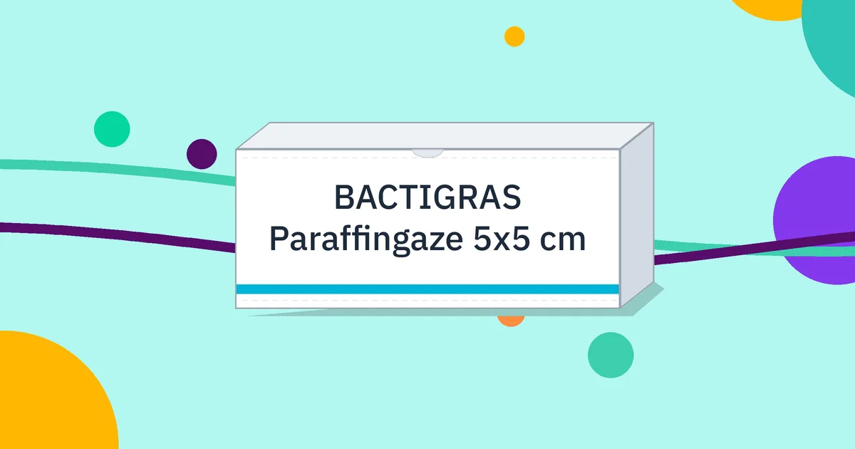 Symbolbild: Packung mit der Aufschrift BACTIGRAS Paraffingaze 5x5 cm (PZN 00190118) – Verfügbarkeit und Bezug in Apotheken in Frankfurt am Main