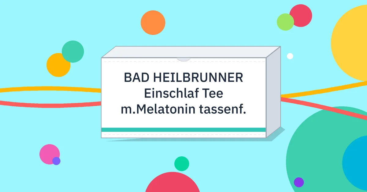 Symbolbild: Packung mit der Aufschrift BAD HEILBRUNNER Einschlaf Tee m.Melatonin tassenf. (PZN 16604898) – Verfügbarkeit und Bezug in Apotheken in Frankfurt am Main