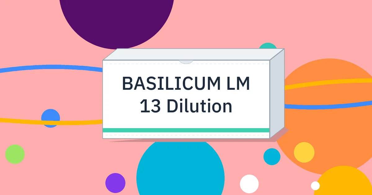 Symbolbild: Packung mit der Aufschrift BASILICUM LM 13 Dilution (PZN 12790734) – Verfügbarkeit und Bezug in Apotheken in Frankfurt am Main