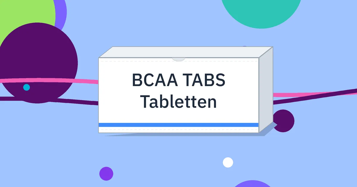 Symbolbild: Packung mit der Aufschrift BCAA TABS Tabletten (PZN 10732483) – Verfügbarkeit und Bezug in Apotheken in Frankfurt am Main