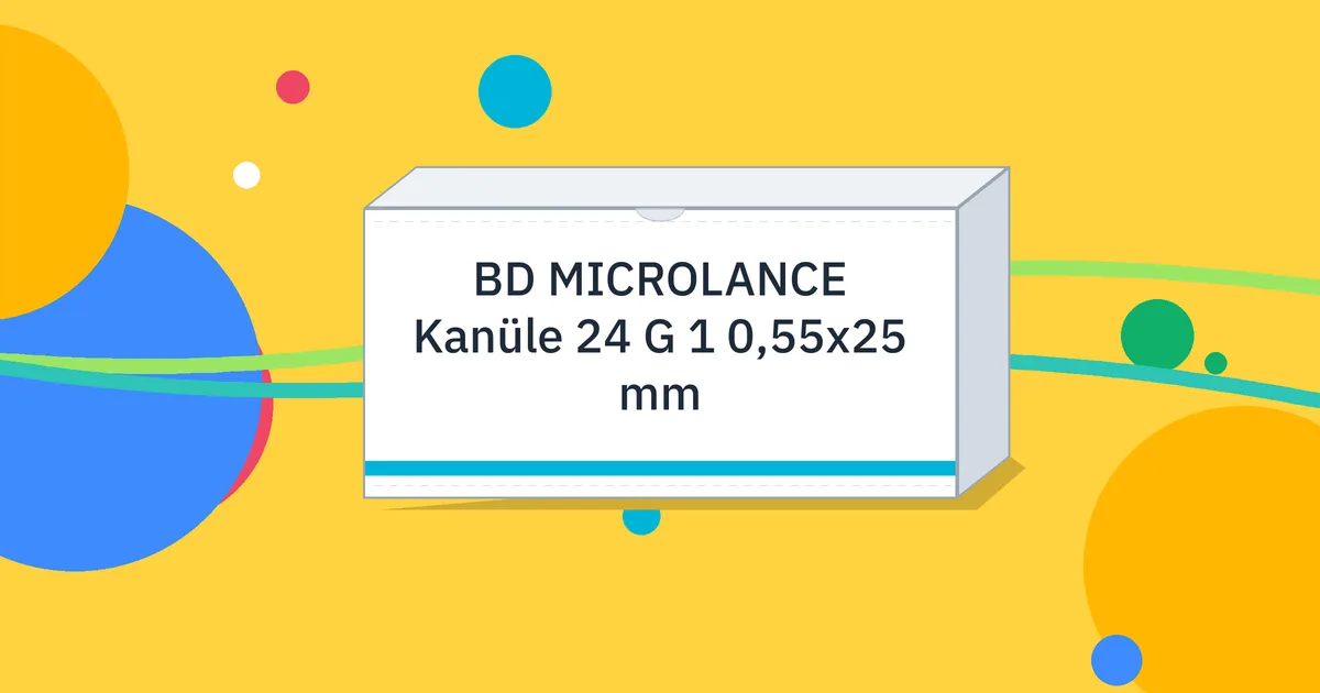 Symbolbild: Packung mit der Aufschrift BD MICROLANCE Kanüle 24 G 1 0,55x25 mm (PZN 03495574) – Verfügbarkeit und Bezug in Apotheken in Frankfurt am Main