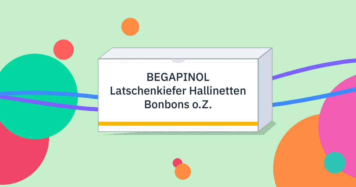 Symbolbild: Packung mit der Aufschrift BEGAPINOL Latschenkiefer Hallinetten Bonbons o.Z. (PZN 19161817) – Verfügbarkeit und Bezug in Apotheken in Frankfurt am Main