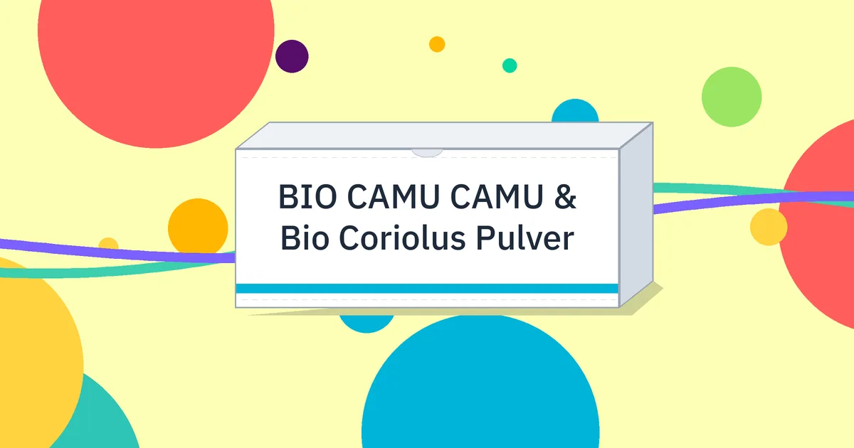 Symbolbild: Packung mit der Aufschrift BIO CAMU CAMU & Bio Coriolus Pulver (PZN 13350368) – Verfügbarkeit und Bezug in Apotheken in Frankfurt am Main