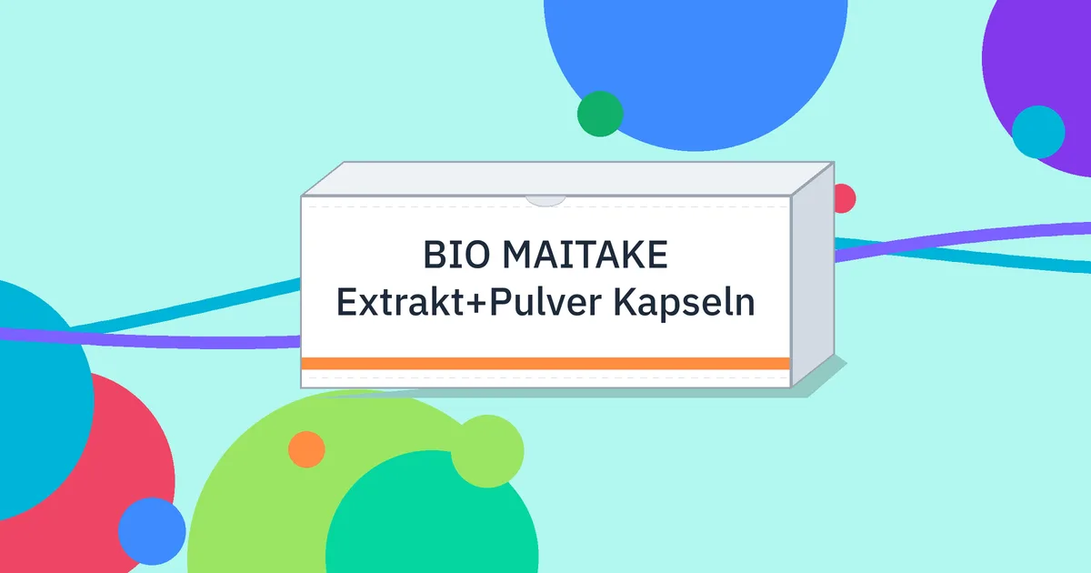 Symbolbild: Packung mit der Aufschrift BIO MAITAKE Extrakt+Pulver Kapseln (PZN 17566467) – Verfügbarkeit und Bezug in Apotheken in Frankfurt am Main