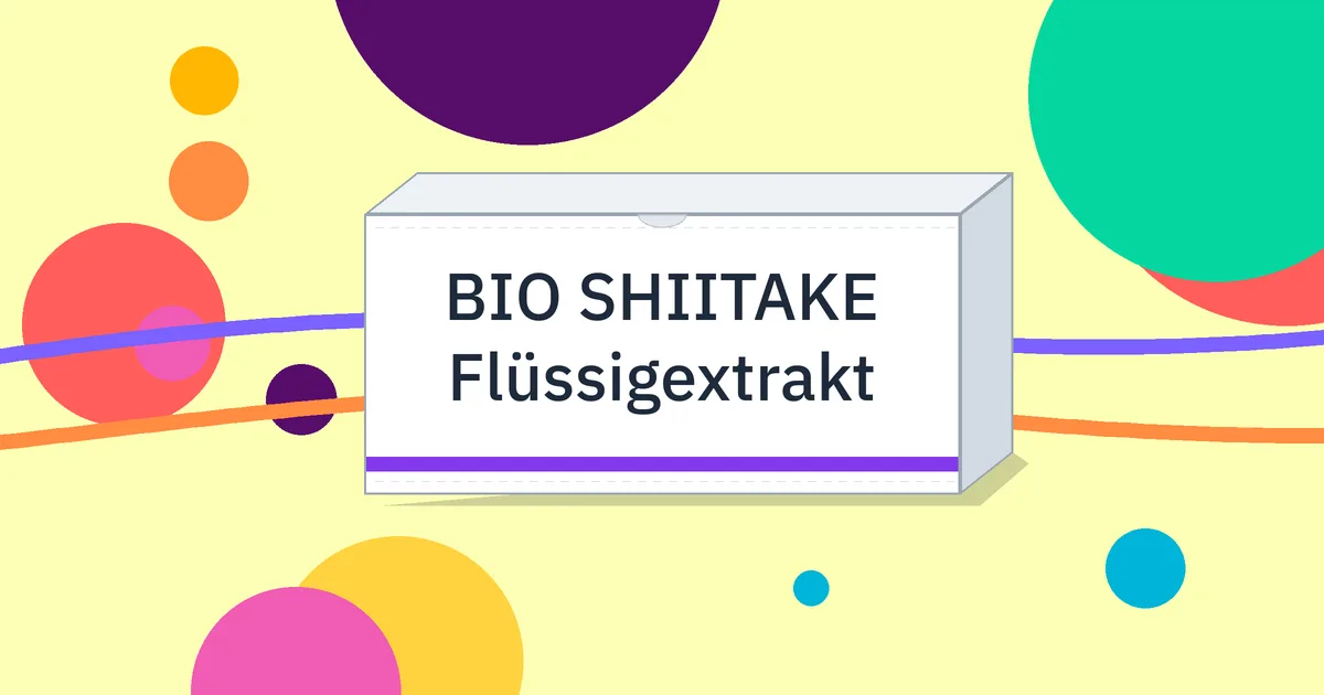 Symbolbild: Packung mit der Aufschrift BIO SHIITAKE Flüssigextrakt (PZN 20299076) – Verfügbarkeit und Bezug in Apotheken in Frankfurt am Main