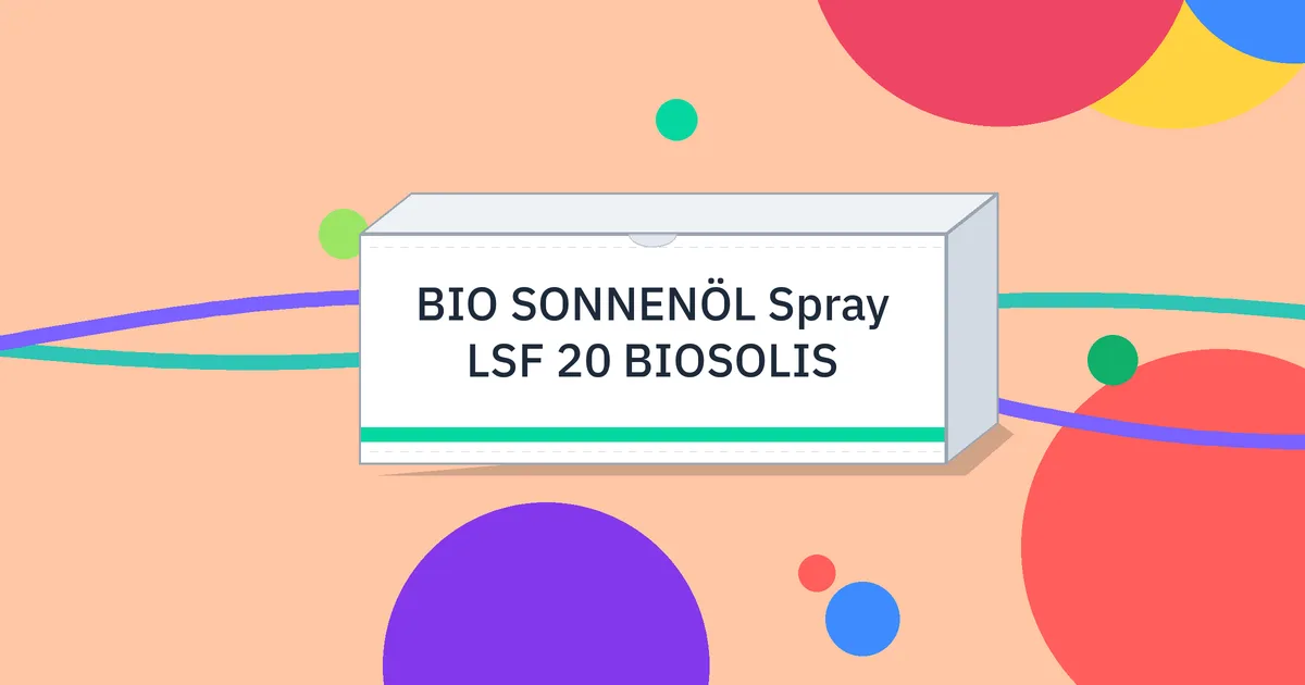 Symbolbild: Packung mit der Aufschrift BIO SONNENÖL Spray LSF 20 BIOSOLIS (PZN 16657771) – Verfügbarkeit und Bezug in Apotheken in Frankfurt am Main