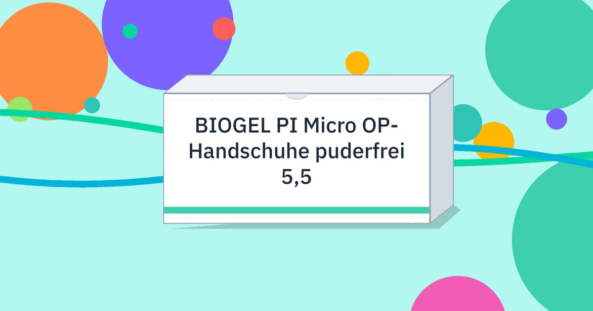 Symbolbild: Packung mit der Aufschrift BIOGEL PI Micro OP-Handschuhe puderfrei 5,5 (PZN 13864788) – Verfügbarkeit und Bezug in Apotheken in Frankfurt am Main