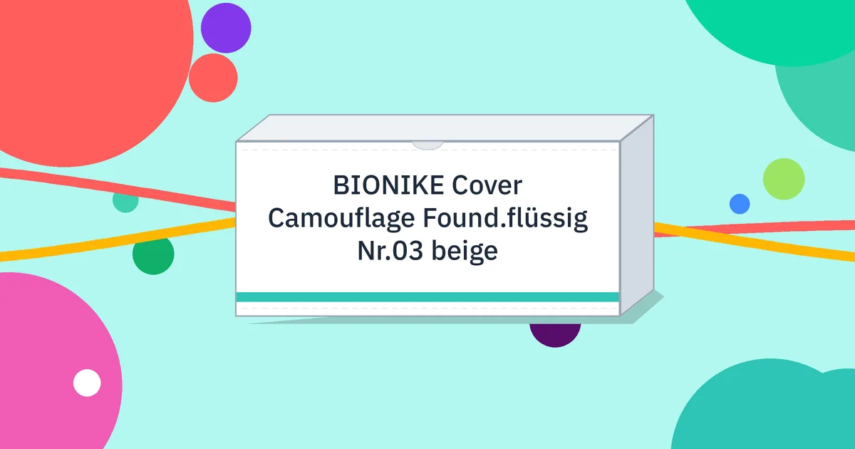 Symbolbild: Packung mit der Aufschrift BIONIKE Cover Camouflage Found.flüssig Nr.03 beige (PZN 12606162) – Verfügbarkeit und Bezug in Apotheken in Frankfurt am Main