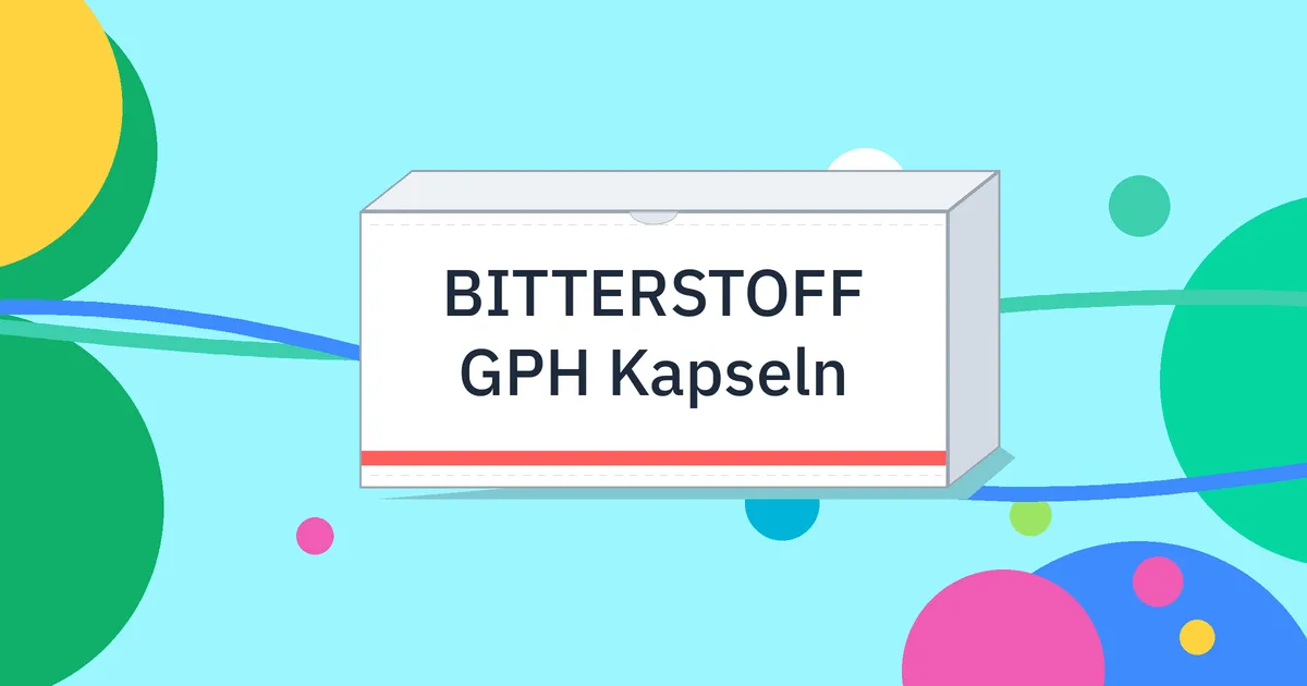 Symbolbild: Packung mit der Aufschrift BITTERSTOFF GPH Kapseln (PZN 05530346) – Verfügbarkeit und Bezug in Apotheken in Frankfurt am Main