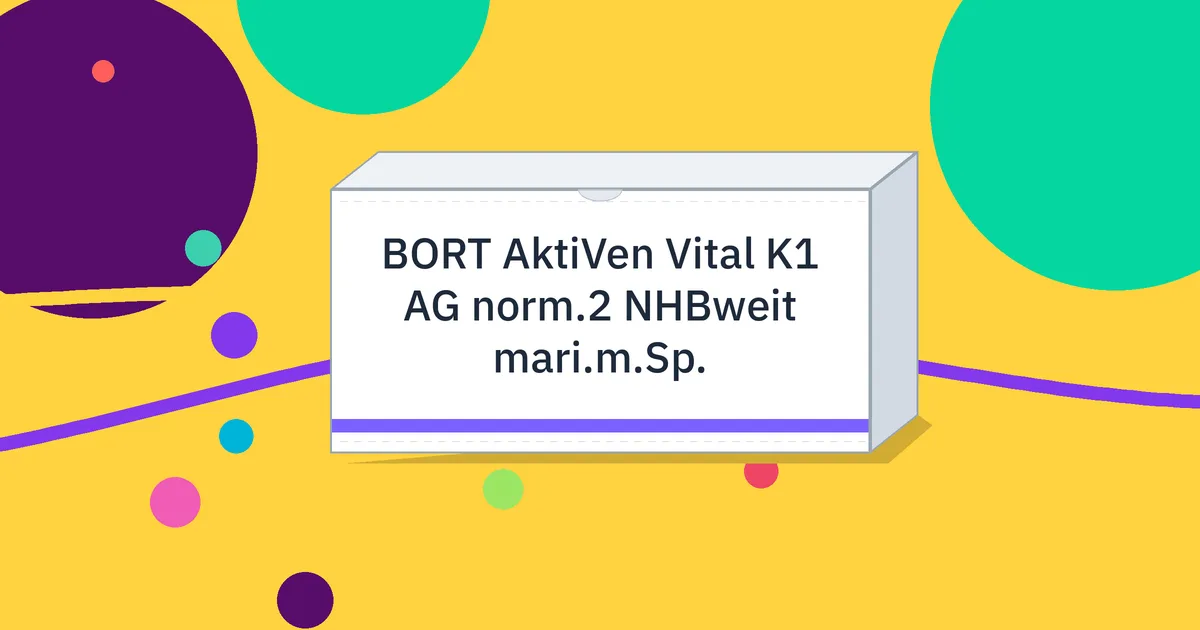 Symbolbild: Packung mit der Aufschrift BORT AktiVen Vital K1 AG norm.2 NHBweit mari.m.Sp. (PZN 13732590) – Verfügbarkeit und Bezug in Apotheken in Frankfurt am Main